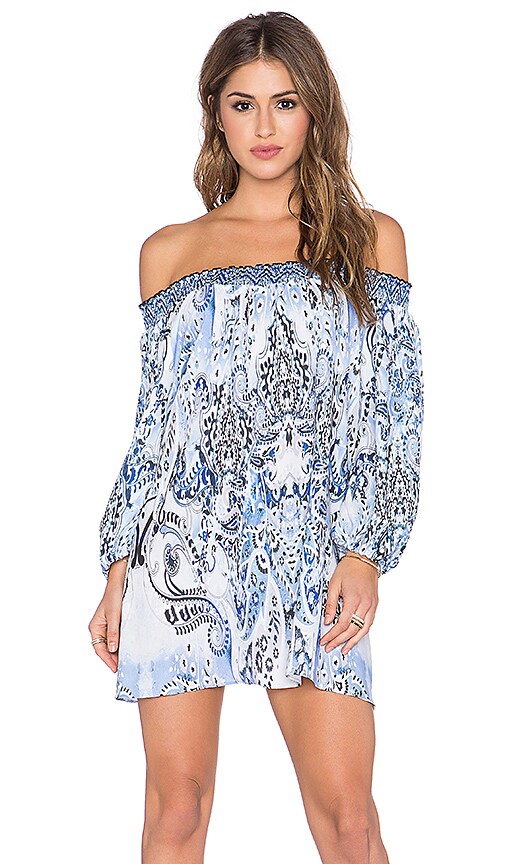 Johanne Beck Mandy Shirred Tunic in Delft Paisley | REVOLVE