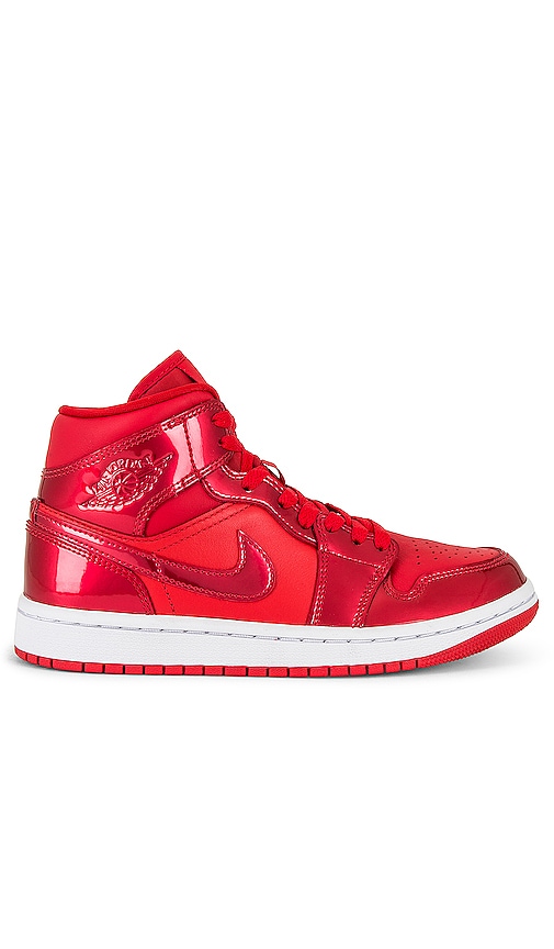Jordan Air Jordan 1 Mid in University Red, Pomegranate & Red | REVOLVE