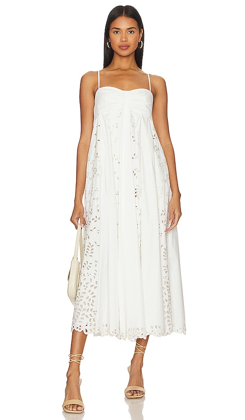 SIMKHAI Tori Midi Dress in White | REVOLVE