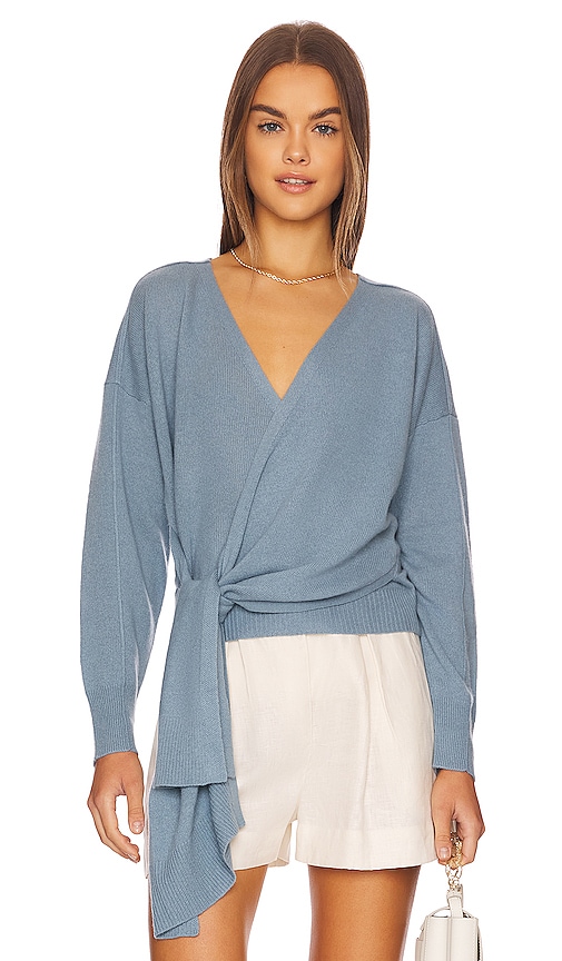 SIMKHAI Anna Cashmere Wrap Sweater in Slate | REVOLVE