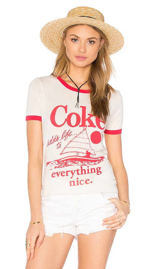 Junk Food Coke Adds Life Tee in Ivory & Licorice | REVOLVE