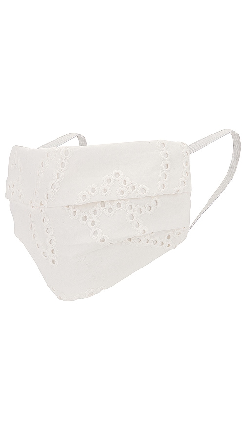 Karina Grimaldi Kelly Eyelet Face Mask in White | REVOLVE