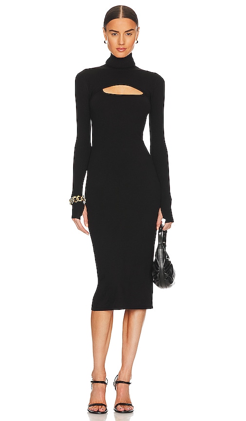 L'AGENCE Kirby Cut Out Knit Dress in Black | REVOLVE