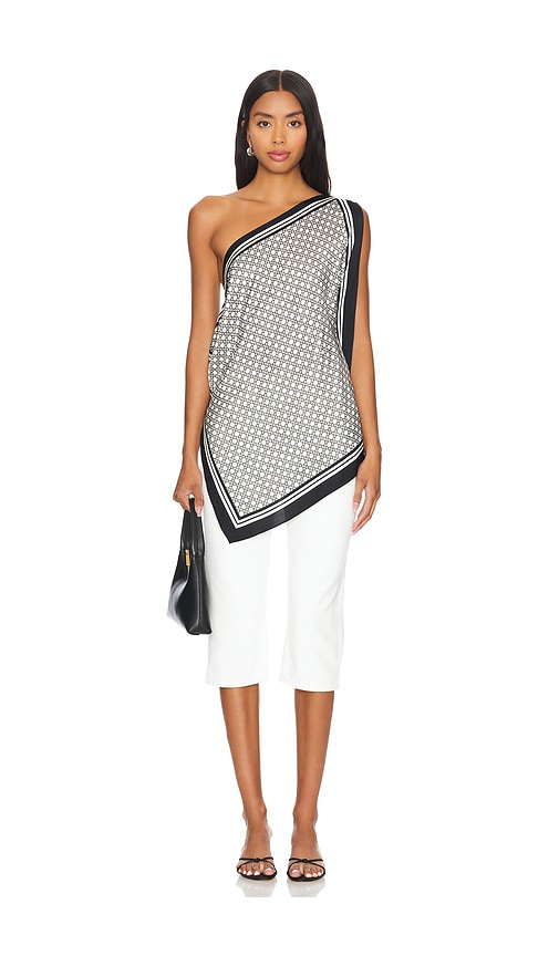 L'AGENCE Oskar Scarf Top in Black & White | REVOLVE