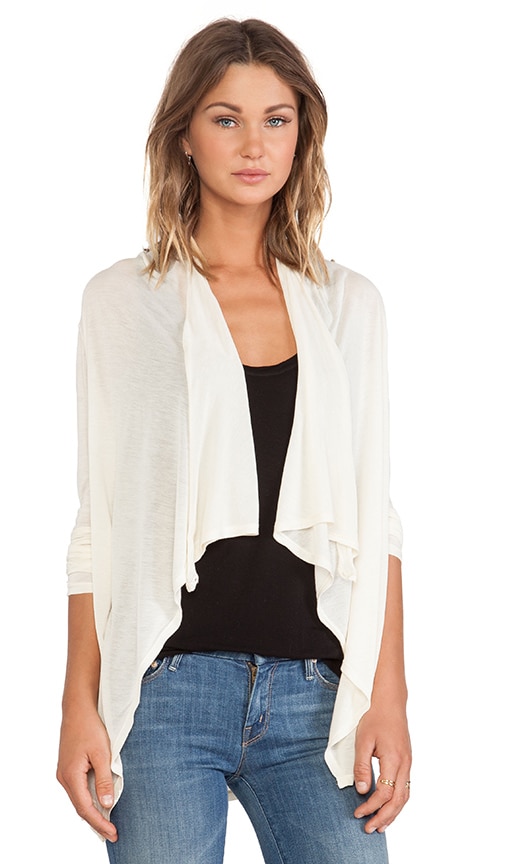 LA Made Draped Front Cardigan in Cream | REVOLVE