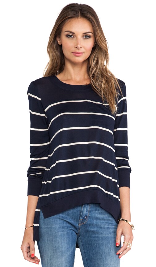 LA Made High Low Pocket Tee in Navy | REVOLVE