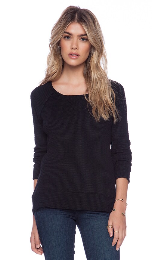 LA Made Thermal Milly Sweatshirt in Black | REVOLVE