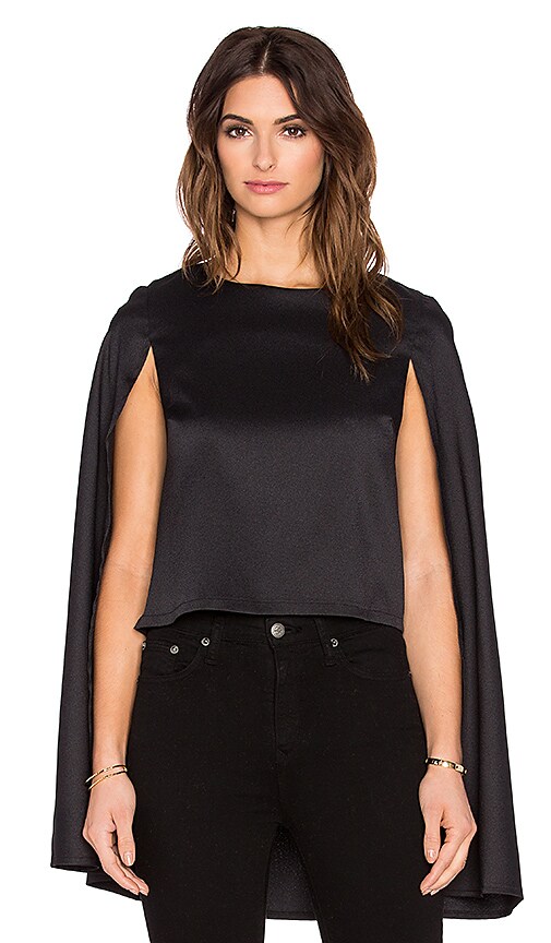 Lavish Alice Cape Top in Black | REVOLVE