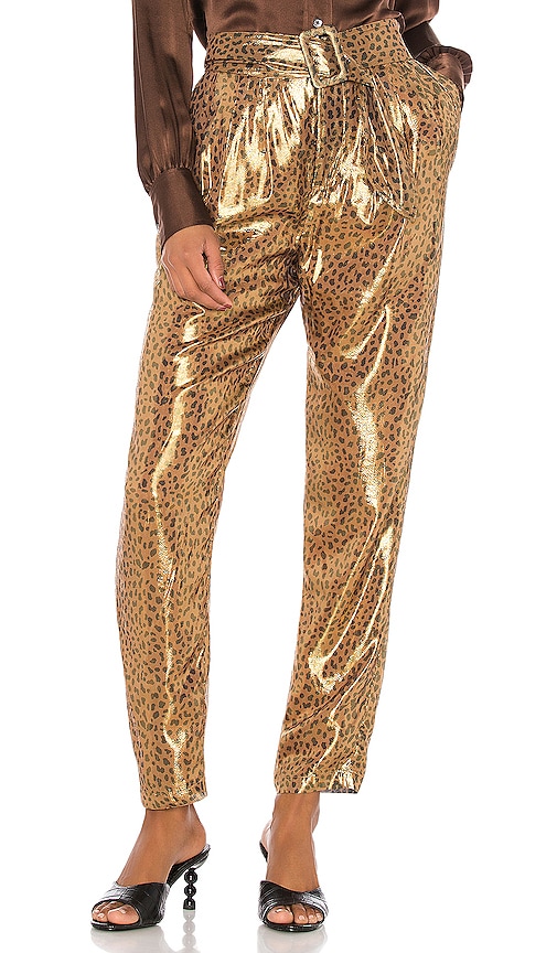 L'Academie The Lara Pant in Metallic Leopard | REVOLVE