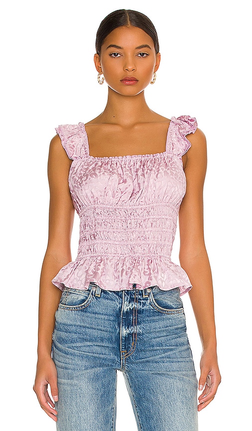 Line & Dot Kylee Satin Top in Lavender | REVOLVE