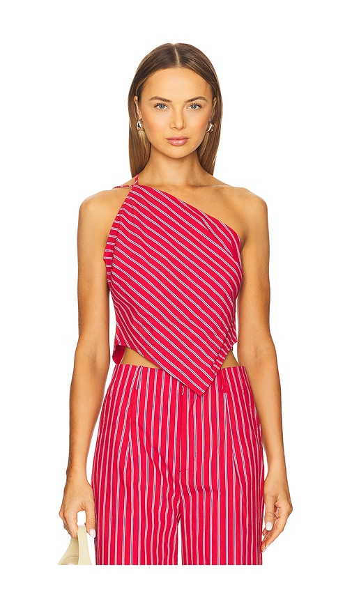 Line & Dot Claudine Asymmetrical Top in Red | REVOLVE Line & Dot Claudine Asymmetrical Top in Red | REVOLVE