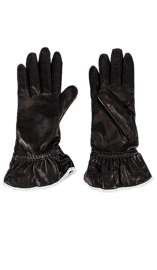 Lele Sadoughi Ruffle Glove in Jet | REVOLVE