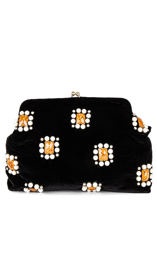 Lele Sadoughi Ellie Clutch in Jet | REVOLVE