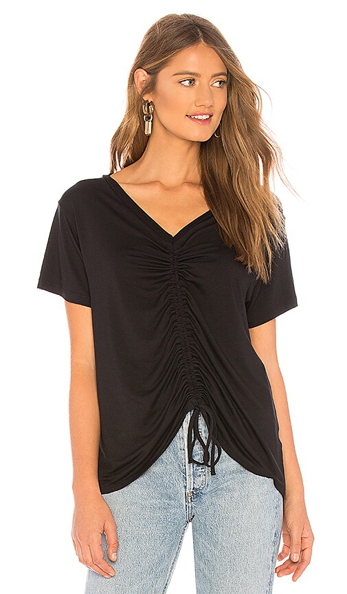 LNA Casey Cinched Tee in Black | REVOLVE