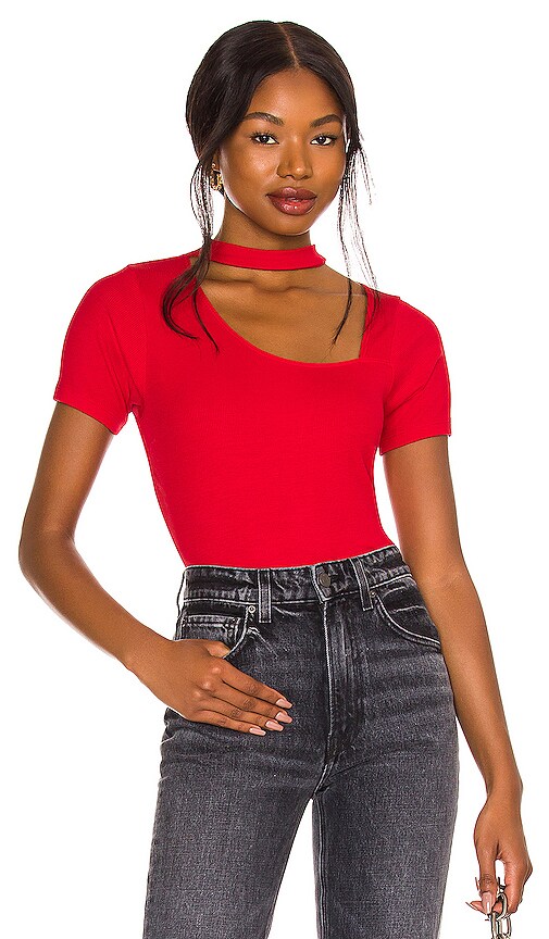 LNA Horizon Rib Tee in Red | REVOLVE