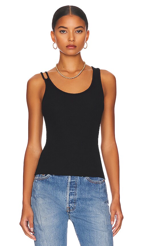 LNA Juni Rib Tank in Black | REVOLVE