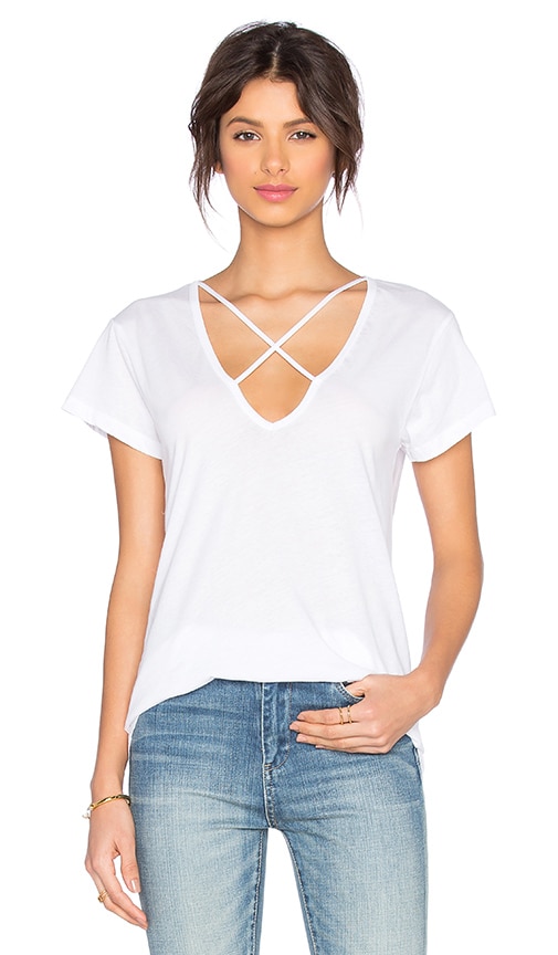 LNA Cross Tee in White | REVOLVE