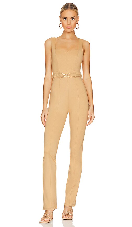 LPA Rhone Belted Catsuit in Cafe | REVOLVE