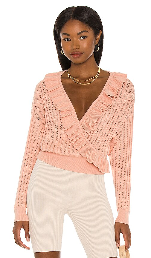 LPA Ava Wrap Sweater in Baby Pink | REVOLVE