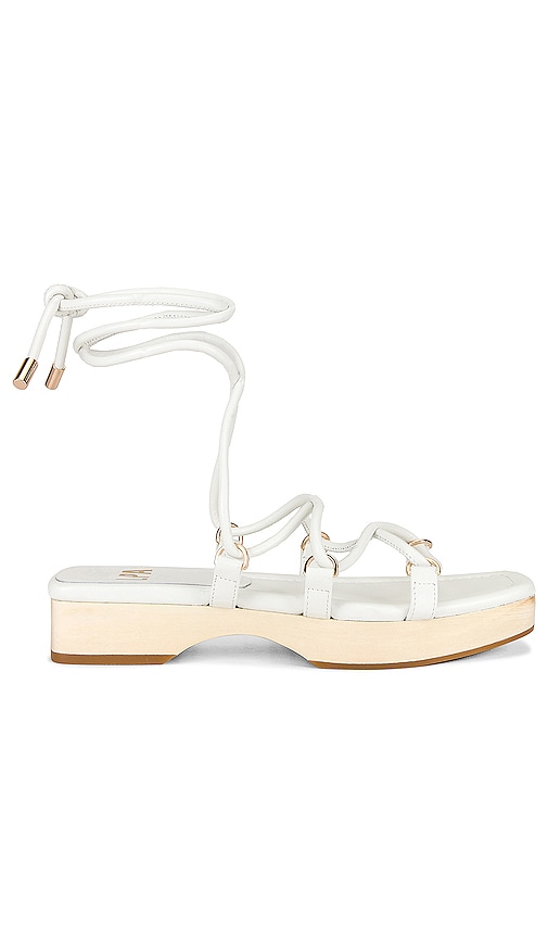 LPA Lace Up Clog Sandal in White | REVOLVE