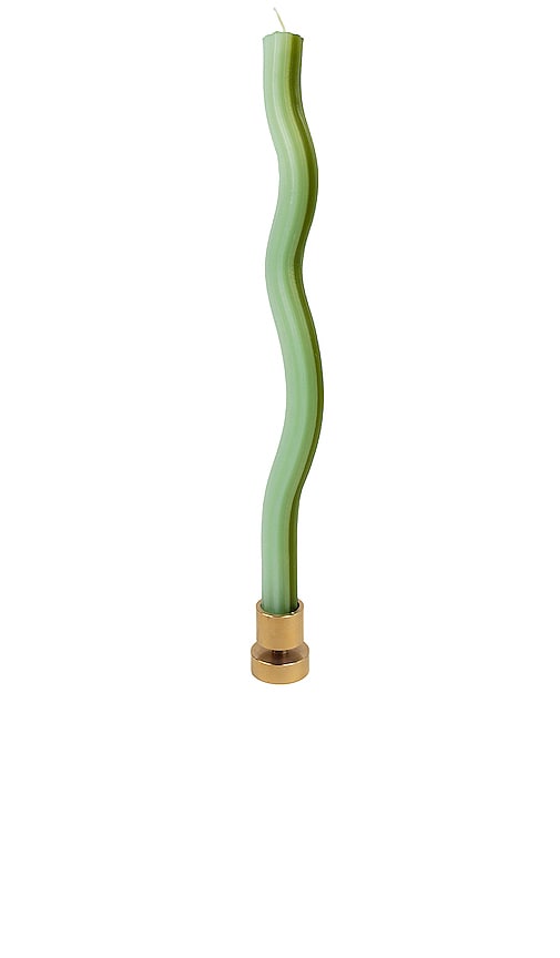 54 Celsius Set of 2 Wiggle Candles in Mint & Olive Green | REVOLVE