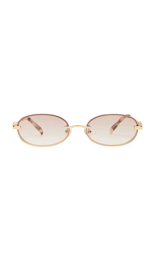 Luv Lou Jean Sunglasses in Gold & Brown Grad | REVOLVE