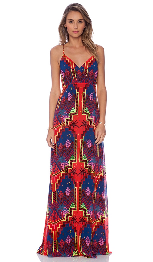 Mara Hoffman Cross Over Slip Gown in Pyramid Night Red | REVOLVE