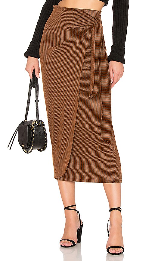 Mara Hoffman Ling Skirt in Black & Brown Stripe | REVOLVE