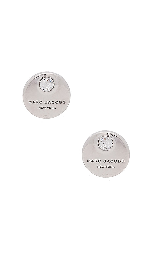 Marc Jacobs MJ Coin Studs in Crystal & Silver | REVOLVE