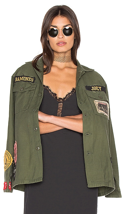 Madeworn The Ramones Jacket in Army | REVOLVE
