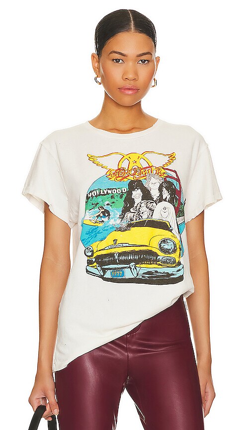 Madeworn Aerosmith Crew Tee in Vintage White | REVOLVE