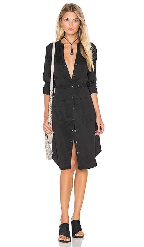 Michael Stars Utilitarian Shirt Dress in Black | REVOLVE