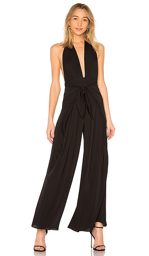MILLY Sarong Jumpsuit in Black | REVOLVE
