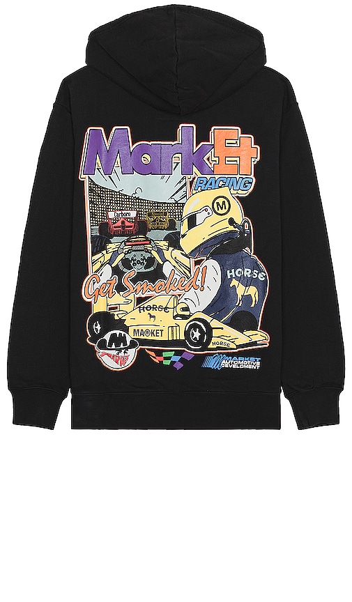 Market Express Racing Hoodie in Washed Black | REVOLVE