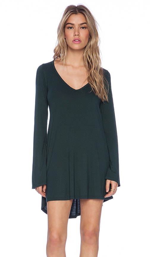 Michael Lauren Kyle V-Neck Dress in Dark Forest | REVOLVE