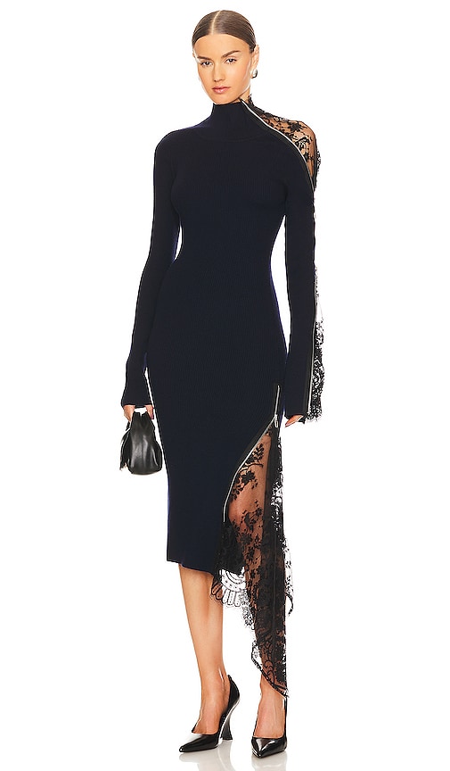 Monse Lace Knit Dress in Midnight | REVOLVE