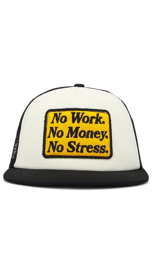 Market No Stress Trucker Hat in Black & Cream | REVOLVE