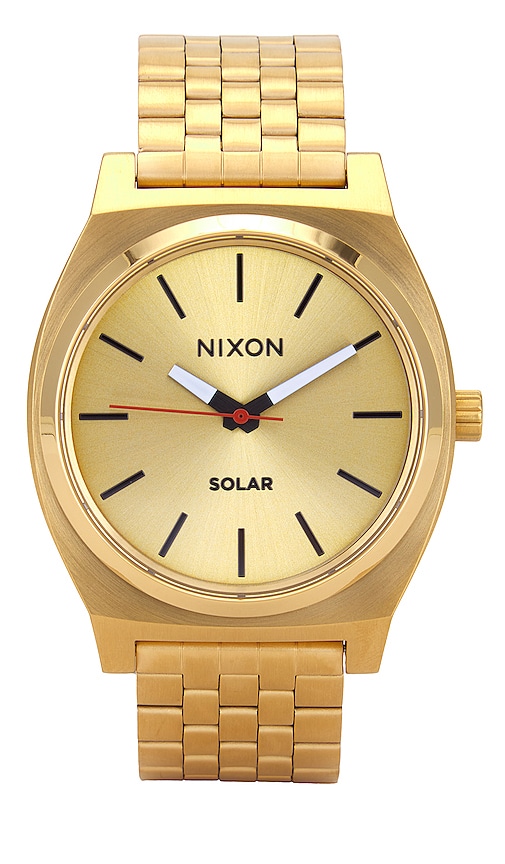 Nixon Time Teller Solar Watch in Gold & Black | REVOLVE