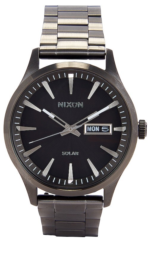 Nixon Sentry Solar Watch in Gunmetal | REVOLVE