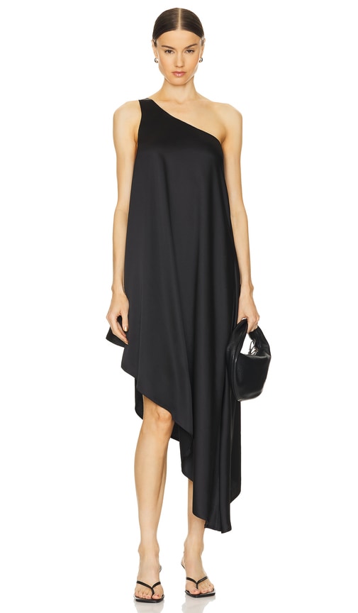 Norma Kamali One Shoulder Diagonal Tunic in Black | REVOLVE