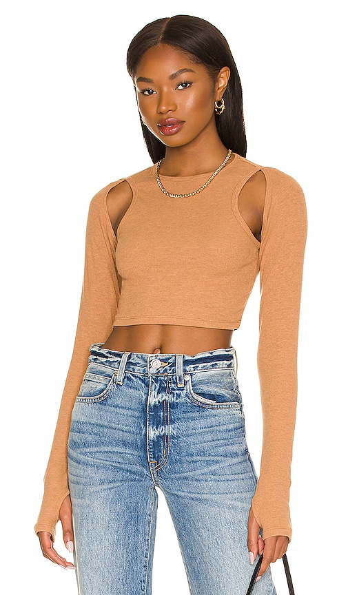 Not Yours To Keep Remington Cut Out Top in Caramel | REVOLVE
