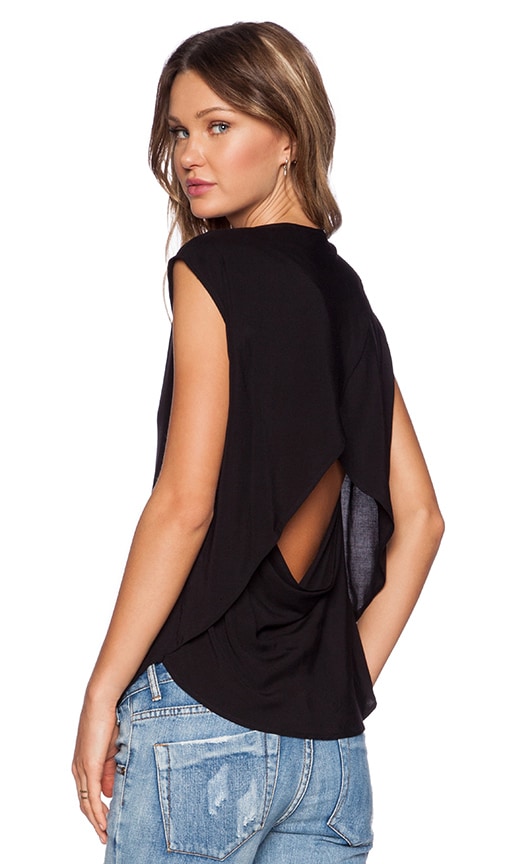OAK Crossover Drape Back Top in Black | REVOLVE