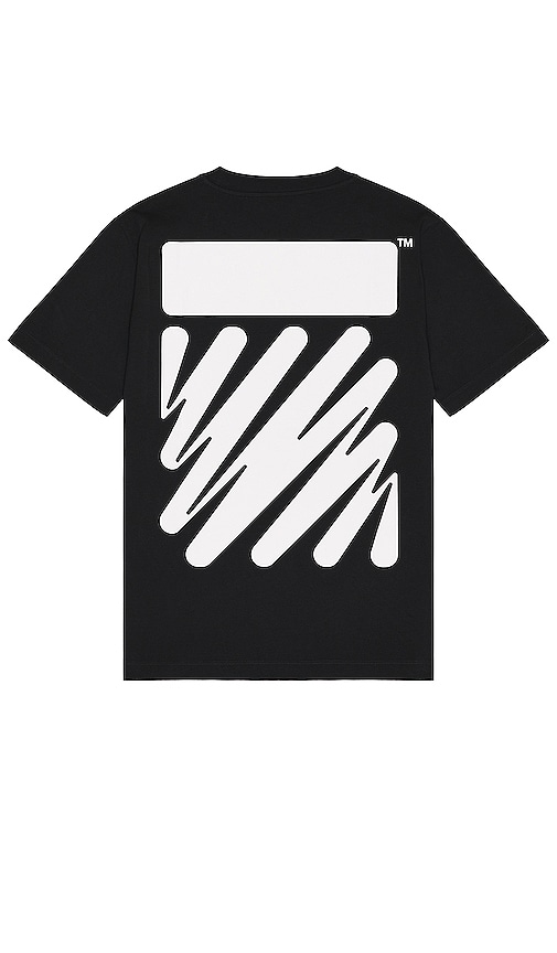 OFF-WHITE Wave Diagonal Slim Tee in Black | REVOLVE