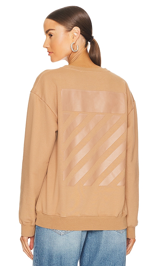 OFF-WHITE Diag Regular Crewneck in Brown | REVOLVE
