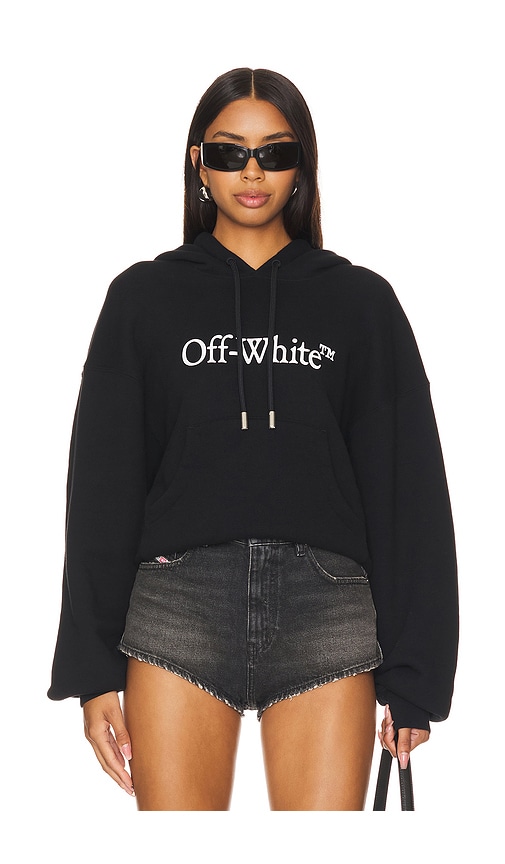 OFF-WHITE Big Logo Hoodie in Black & White | REVOLVE