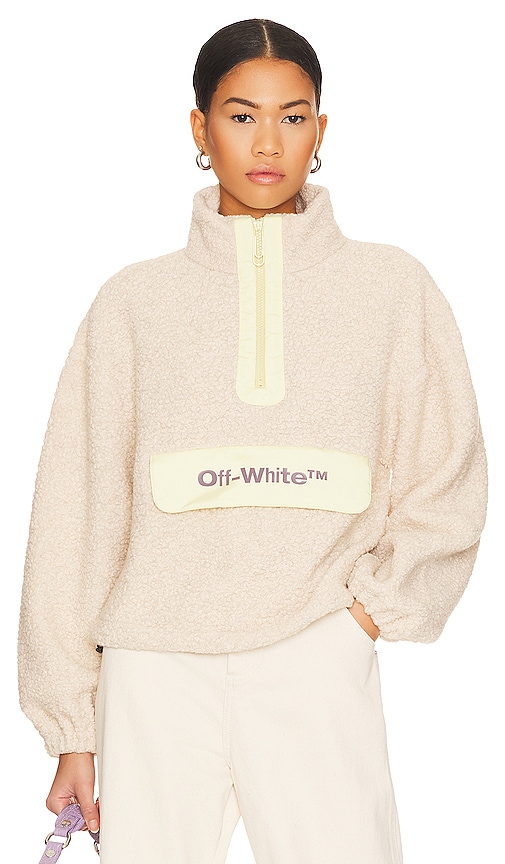OFF-WHITE Pocket Teddy Overhead Jacket in Beige Violet | REVOLVE