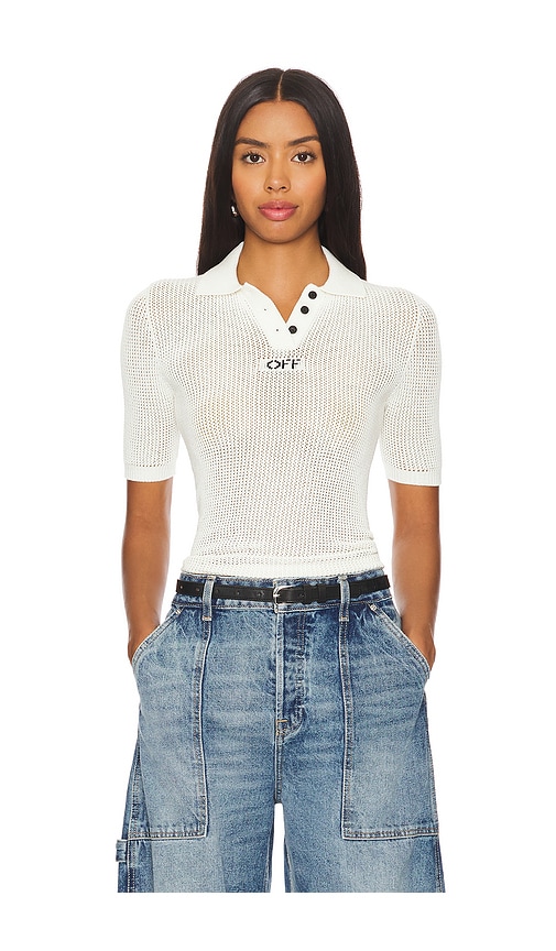 OFF-WHITE Off Net Polo in White & Black | REVOLVE