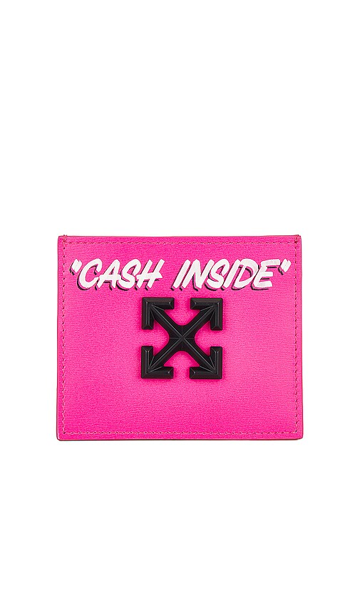 OFF-WHITE Jitney Simple Card Case Quote in Fuchsia Multi | REVOLVE