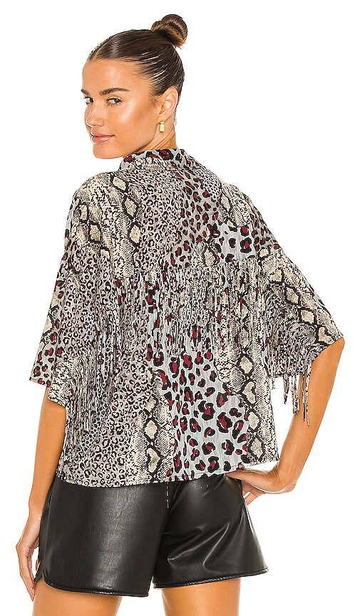 One Teaspoon Punk Python Fringed Savanna Shirt in Animal | REVOLVE