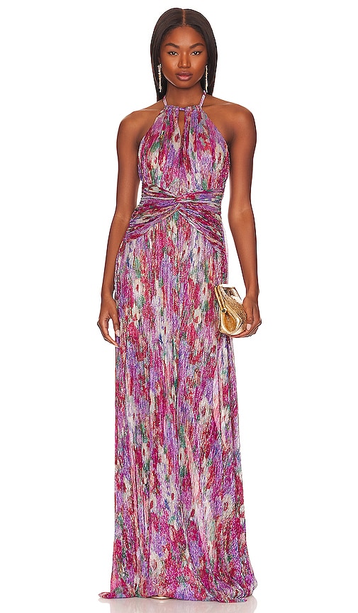 PatBO Halter Neck Maxi Dress in Pink Multi | REVOLVE